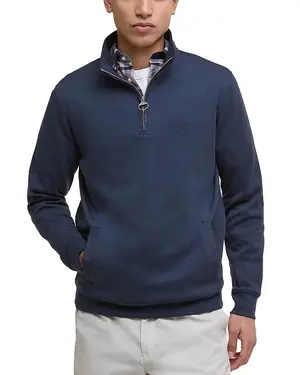 Barbour Lambeth Interlock Quarter-zip Sweatshirt - Navy