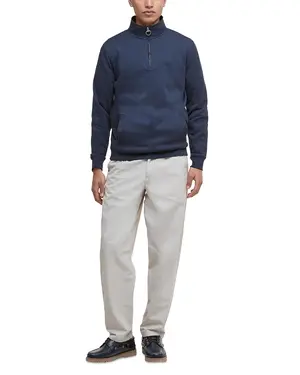 Barbour Lambeth Interlock Quarter-zip Sweatshirt - Navy