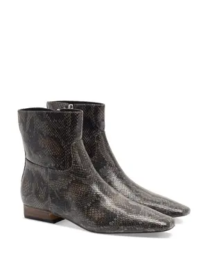 Free People Easy Does It Ankle Boots - Military Snake Print
