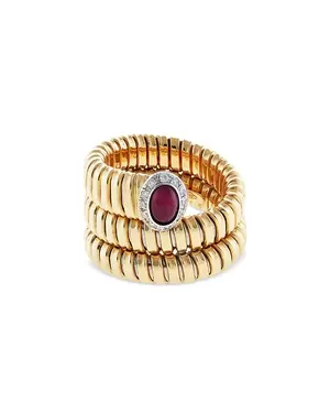 ALBERTO MILANI 18k Yellow Ruby & Diamond Ring - Gold