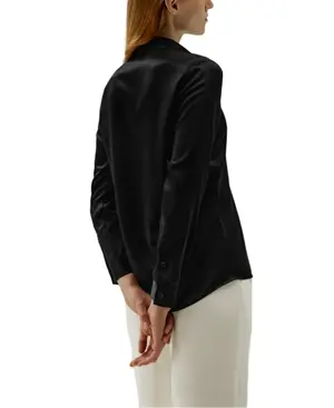 Lilysilk Basic Concealed Placket Silk Shirt - Black