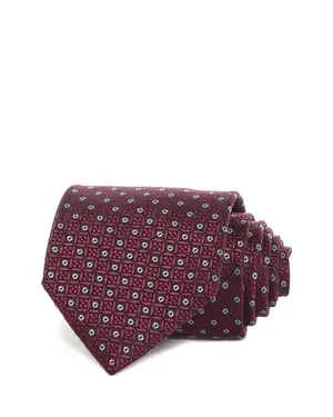 Canali Canali Silk Medallion Neck Tie Dark Pink