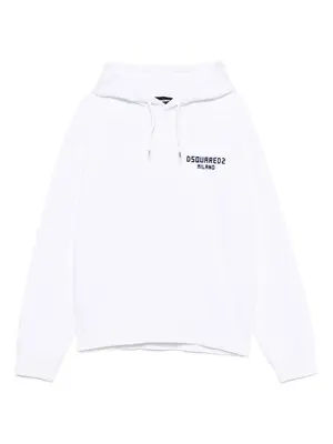 Dsquared2 Hooded Long Sleeve Top - White
