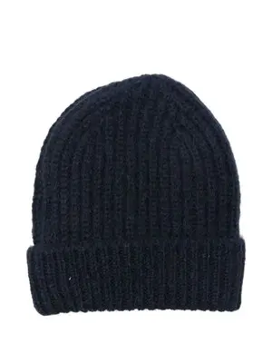 Emporio Armani Wool-blend Beanie - Blue