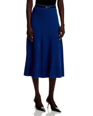 Misook Ribbed Midi Skirt