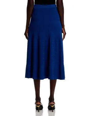 Misook Ribbed Midi Skirt