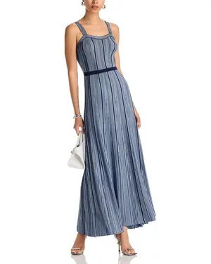 Misook X Lani Lynn Striped Knit Maxi Dress
