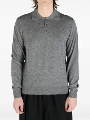 THE ROW Judi Cashmere Polo Shirt - Grey