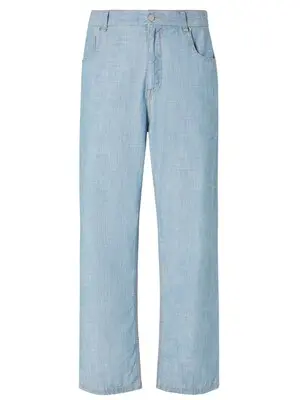 Fendi Light Wash Bottoms For Men