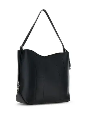 Hogan Hocket Medium Leather Hobo Bag - Black