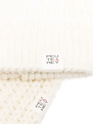 Peuterey Wool Beanie And Scarf Set - White