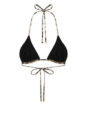 Dolce & Gabbana Leopard Print Triangle Bikini Top