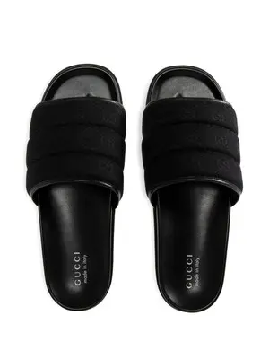 Gucci Gg Canvas Sliders - Black