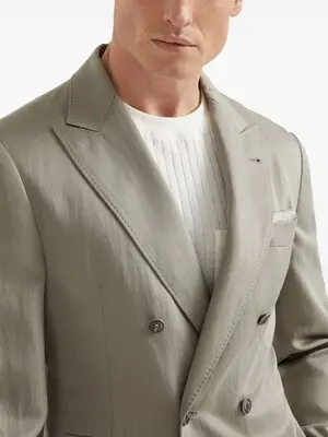 Brunello Cucinelli Silk And Linen Double-breasted Jacket