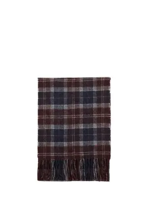 Barbour Tartan Wool Scarf - Brown
