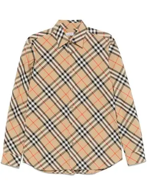 Burberry Check Print Shirt - Beige