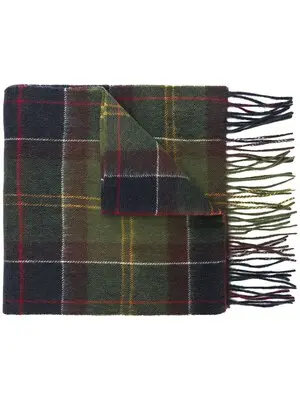Barbour Wool Tartan Scarf - Brown