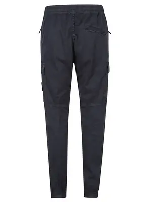 Stone Island Cotton Trousers With Logo - Blue