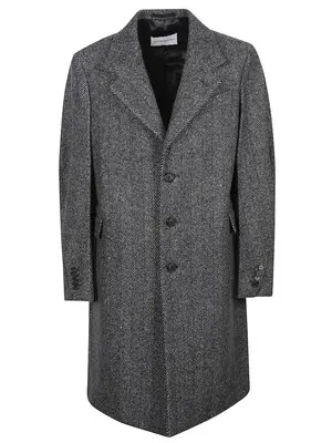 Givenchy Herringbone Coat - Black