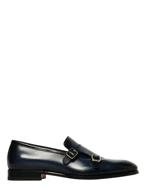 Santoni Leather Moccasin - Blue