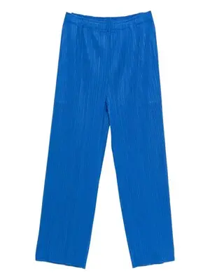 Issey Miyake Pleated Straight Trousers - Blue