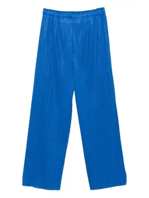 Issey Miyake Pleated Straight Trousers - Blue