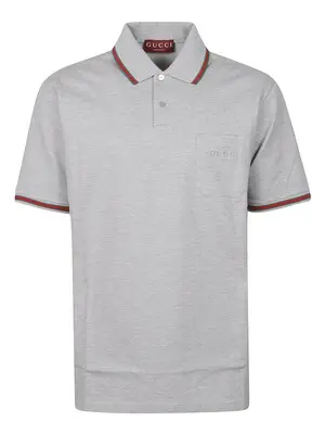 Gucci Polo Shirt With Logo Grey