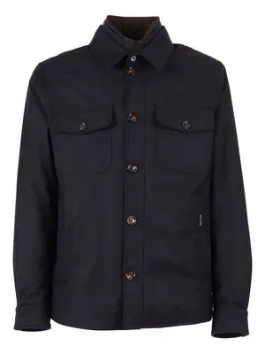 MOORER Jacket With Pockets Duino - Blue