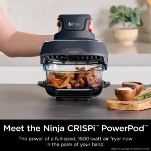 NINJA Crispi Cook N Store Portable Glass Cooking System - Grey