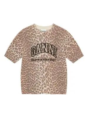 GANNI Logo Wool T-shirt