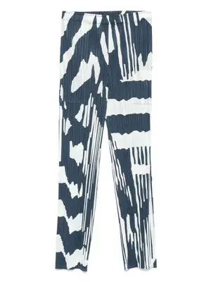 Issey Miyake Printed Pleated Trousers - Blue