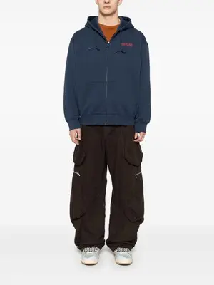 Carhartt Work In Progress Logo Cotton Zipped Hoodie