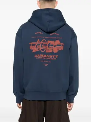 Carhartt Work In Progress Logo Cotton Zipped Hoodie