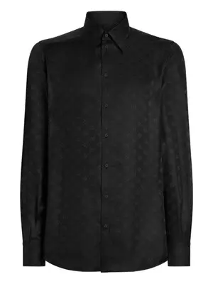 Tory Burch Jacquard Silk Shirt - Black
