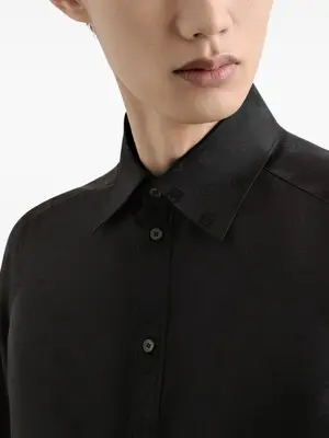 Tory Burch Jacquard Silk Shirt - Black
