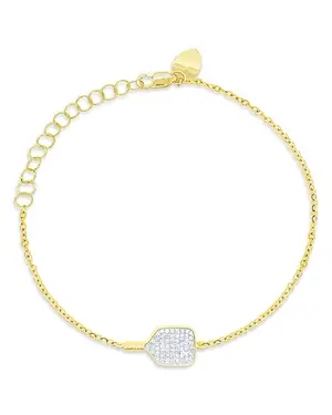 Meira T 14k White & Yellow Diamond Pickleball Racket Chain Bracelet - Gold