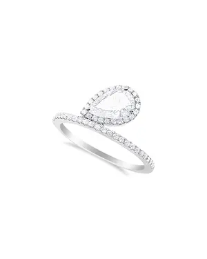 Meira T 14k Lab Grown Diamond Pear Halo Ring - White Gold