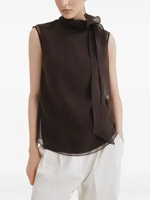 Max Mara Silk Tank Top - Brown