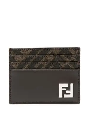 Fendi Squared Ff Card Holder - Brown