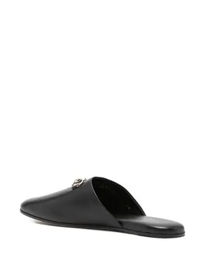 TOM FORD Leather Slippers - Black
