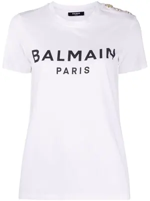 Balmain Logo Organic Cotton T-shirt - White