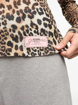 GANNI Leopard Print Top - Multi