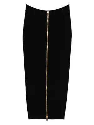 Balmain Buttoned Long Skirt - Black