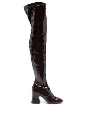 Red Patent Leather Boots for Women