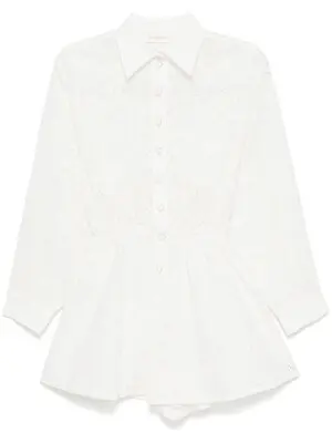 Zimmermann Crush Linen Playsuit - White