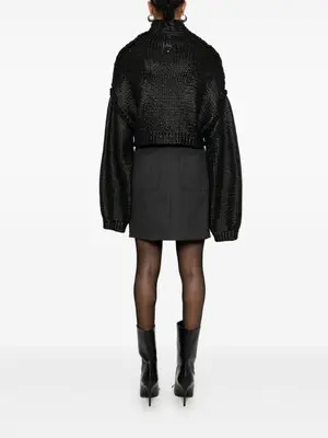 Sportmax Cropped Cotton High-neck Sweater