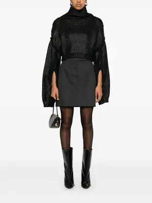 Sportmax Cropped Cotton High-neck Sweater