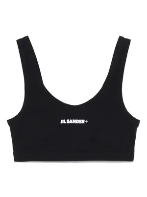 JIL SANDER Logo Bikini Top - Black