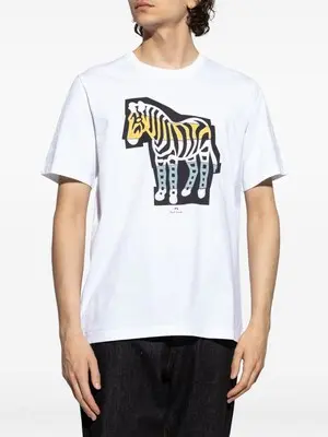 Paul Smith Zebra Print Cotton T-shirt - White
