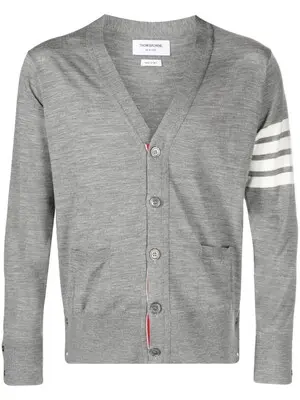 Thom Browne 4-bar Wool Cardigan - Grey